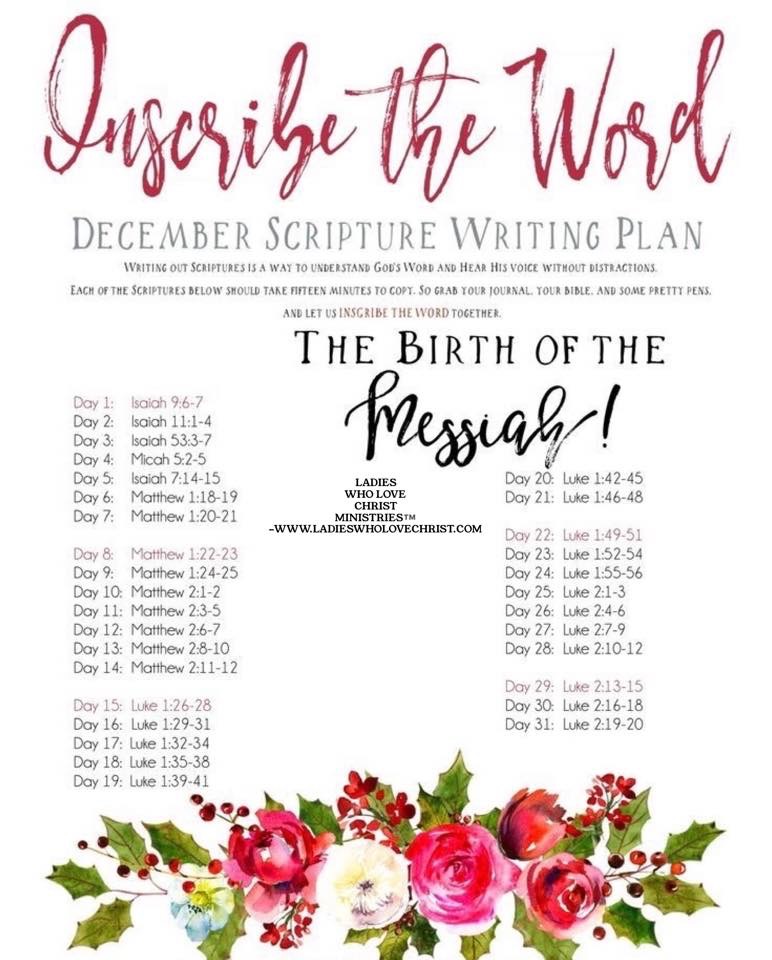 December Scripture Writing Plan & Prayer Prompt Journaling with ‘Ladies ...